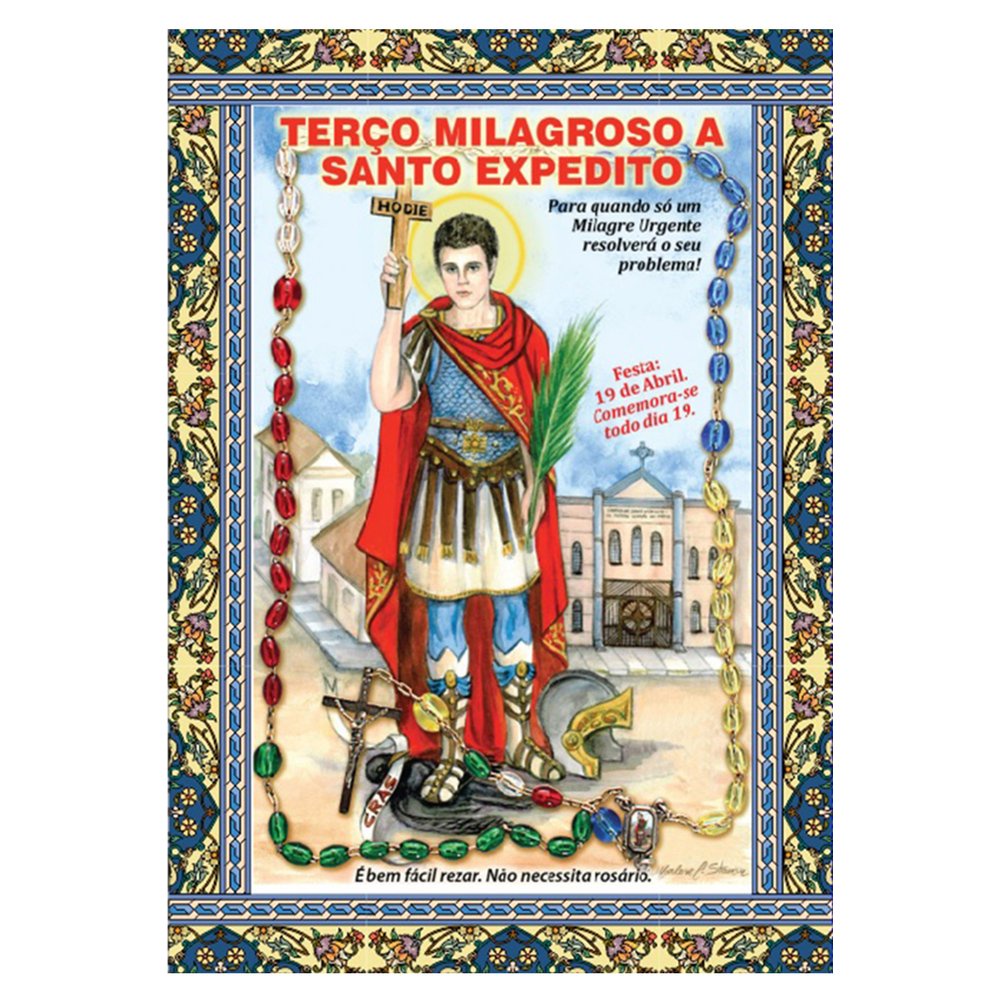 1000 Santinhos Terço Santo Expedito Milheiro (oração no verso) - 7x10 ... 1000 Santinhos Terço Santo Expedito Milheiro (oração no verso) - 7x10 ...