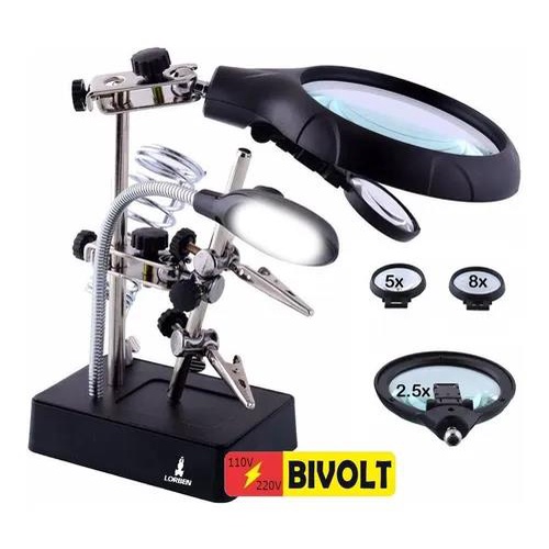 Lupa Profissional Para Bancada Com Led Lente Aumento 10x | Shopee Brasil