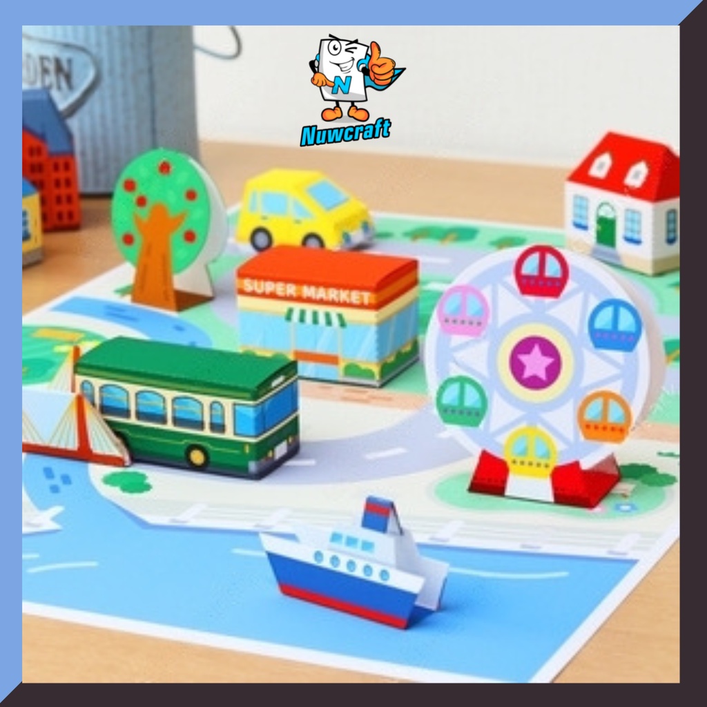 Nuwcraft Easy diorama City Pelo Mar Roda Gigante Papercraft | Shopee Brasil
