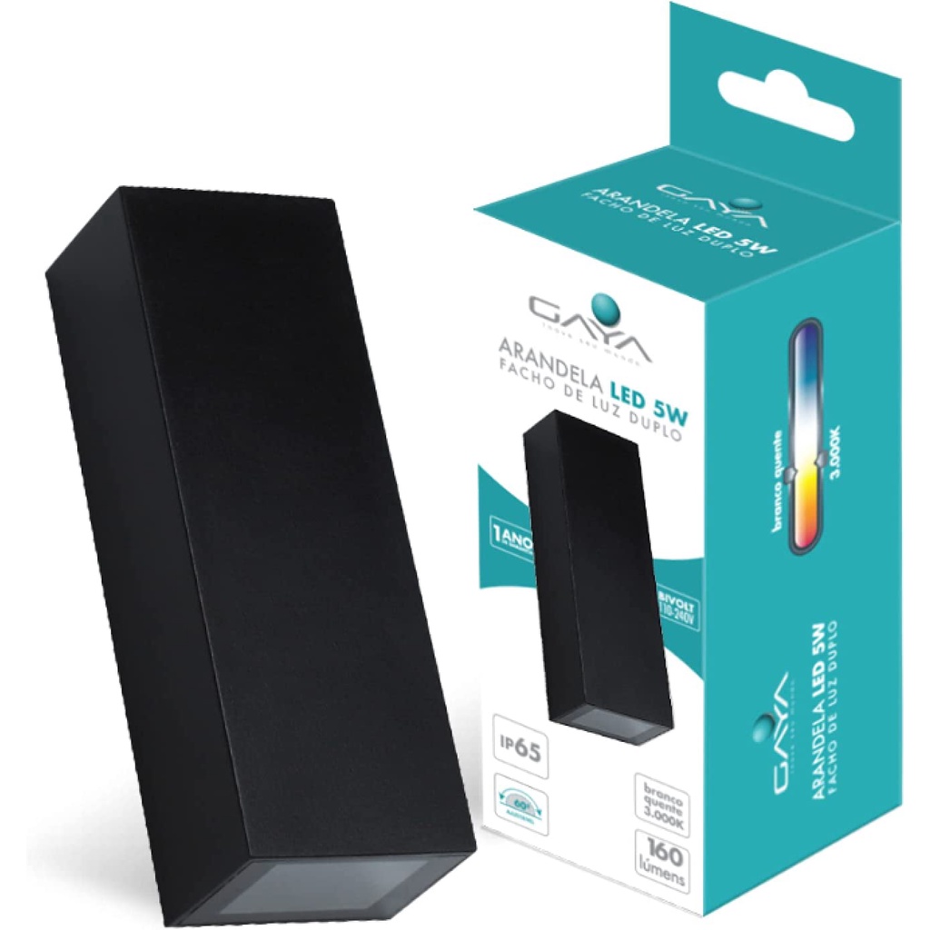 Luminária Arandela Led Facho Duplo Focus Slim 5W Gaya | Shopee Brasil