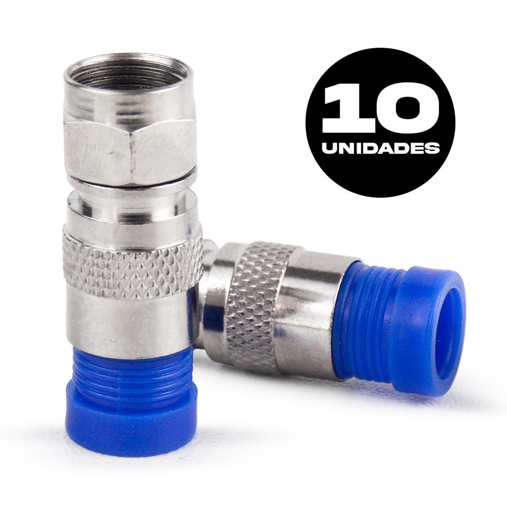 Conector Pressao Rg-6 Para cabos Coaxiais Rg-6 Kit Com 10 Unidades ...