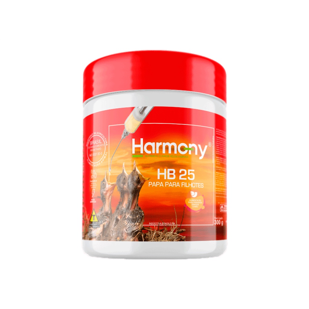 Alimento Para Filhotes de Pássaros Balanceado Harmony Bird HB 25 300Gr ...