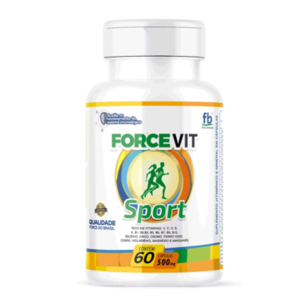Force Vit Sport Com 60 Cápsulas Mais de 12 Vitaminas 500mg Force do ...