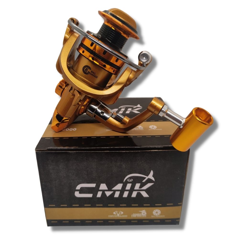 Molinete Pesca Mr 2000 - Carretel Alumínio 6 Rolamentos Cmik | Shopee Brasil