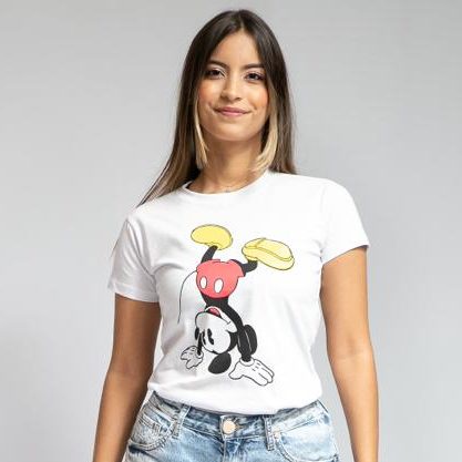 Camiseta Blusa do Mickey mouse de Ponta cabeça Branco | Shopee Brasil