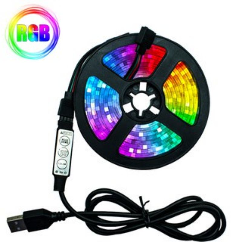 Rgb 5050 luzes de controle usb 5v led fita | Shopee Brasil