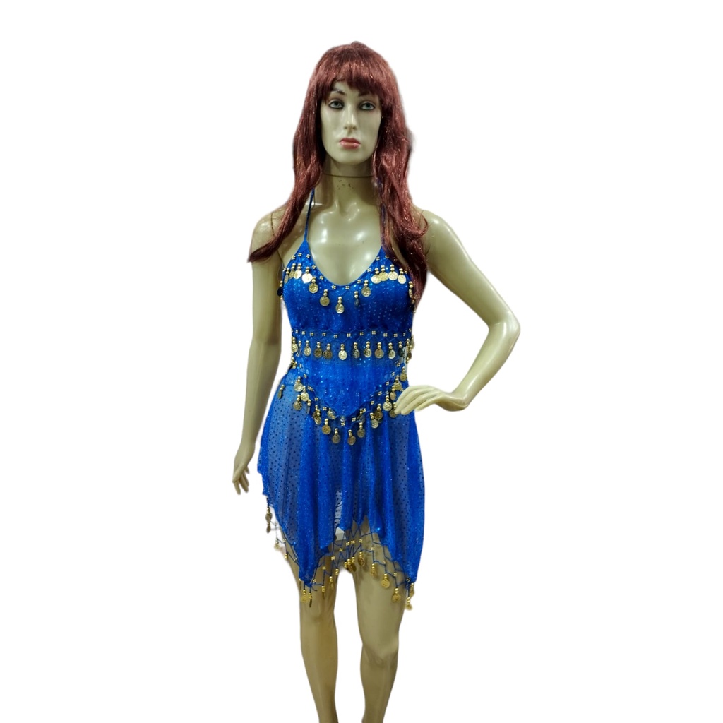 Fantasia Dançarina do Ventre Odalisca Cigana Saia C/ Moedas Carnaval ...