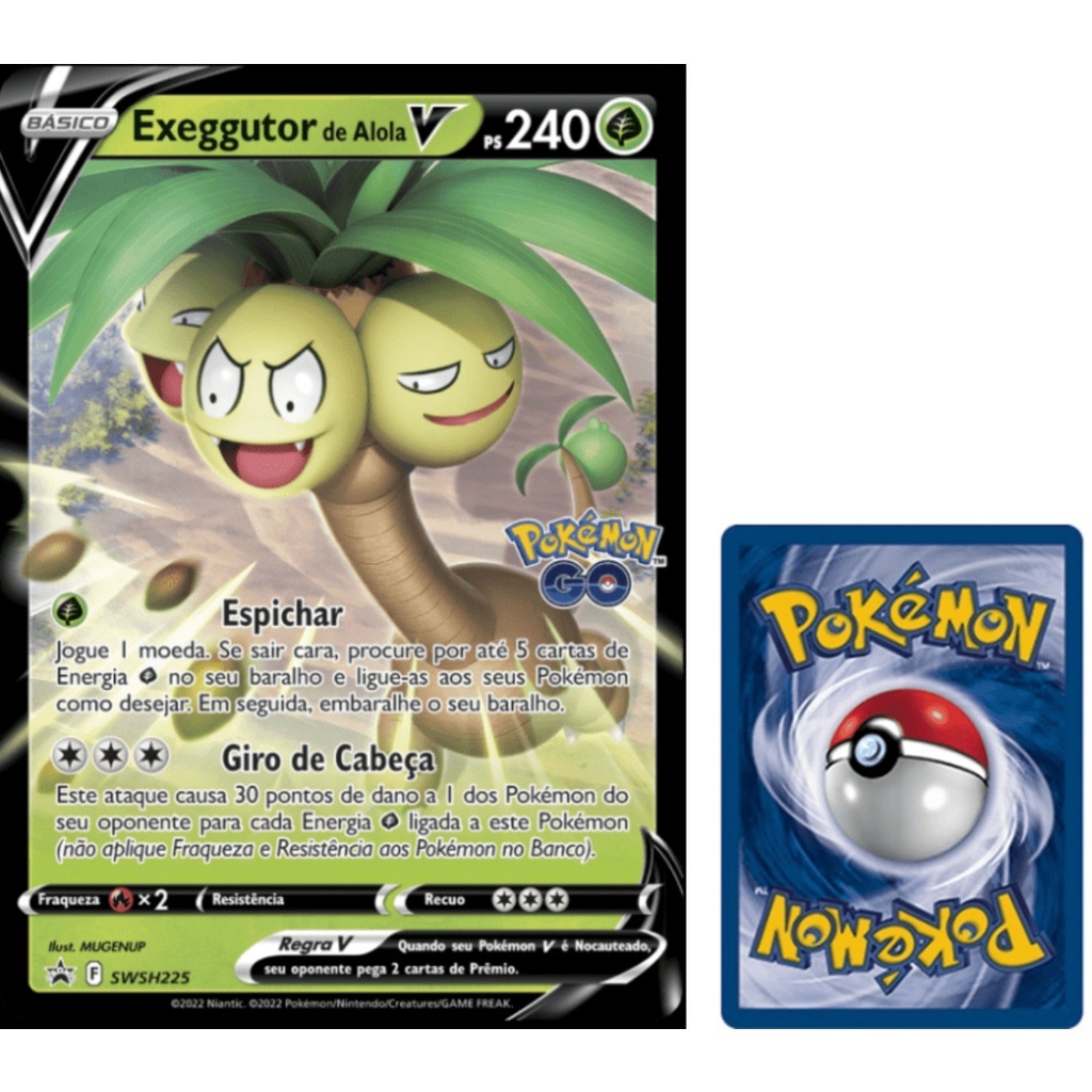 ORIGINAL - Carta Pokemon GIGANTE COLEÇÃO RARA - Exeggutor-V | Shopee Brasil