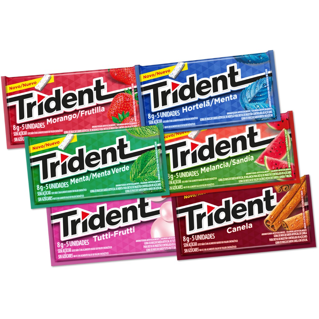 Chiclete TRIDENT 1 unidade de 8g - Sabores Variados | Shopee Brasil