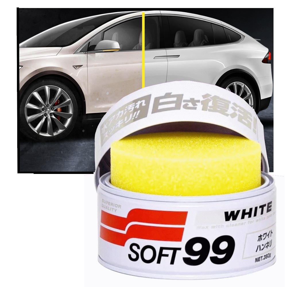 Cera White Cleaner SOFT99 Carnaúba Para Carros Brancos Soft99 350g | Shopee Brasil
