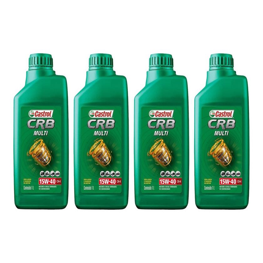 Kit 4 Litros Castrol Crb Multi 15w40 Mineral | Shopee Brasil