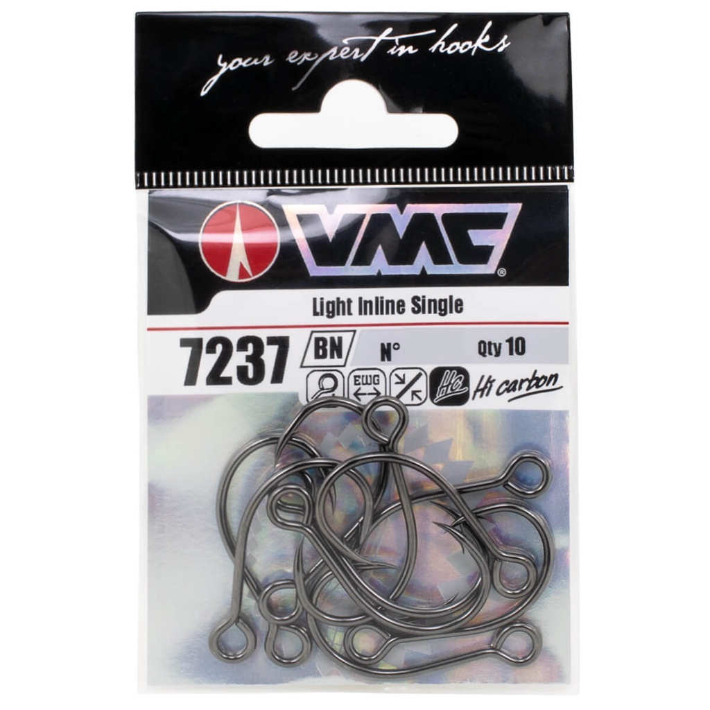 ANZOL VMC LIGHT INLINE SINGLE 7237BN - 10 UNIDADES | Shopee Brasil