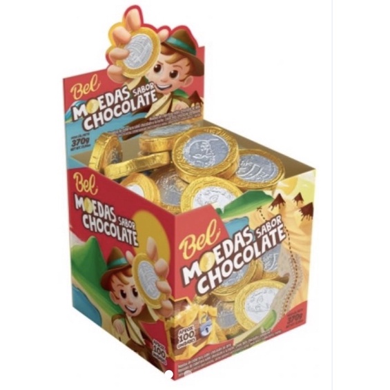 Moeda de Chocolate Bel Caixa C/100 - 370g | Shopee Brasil