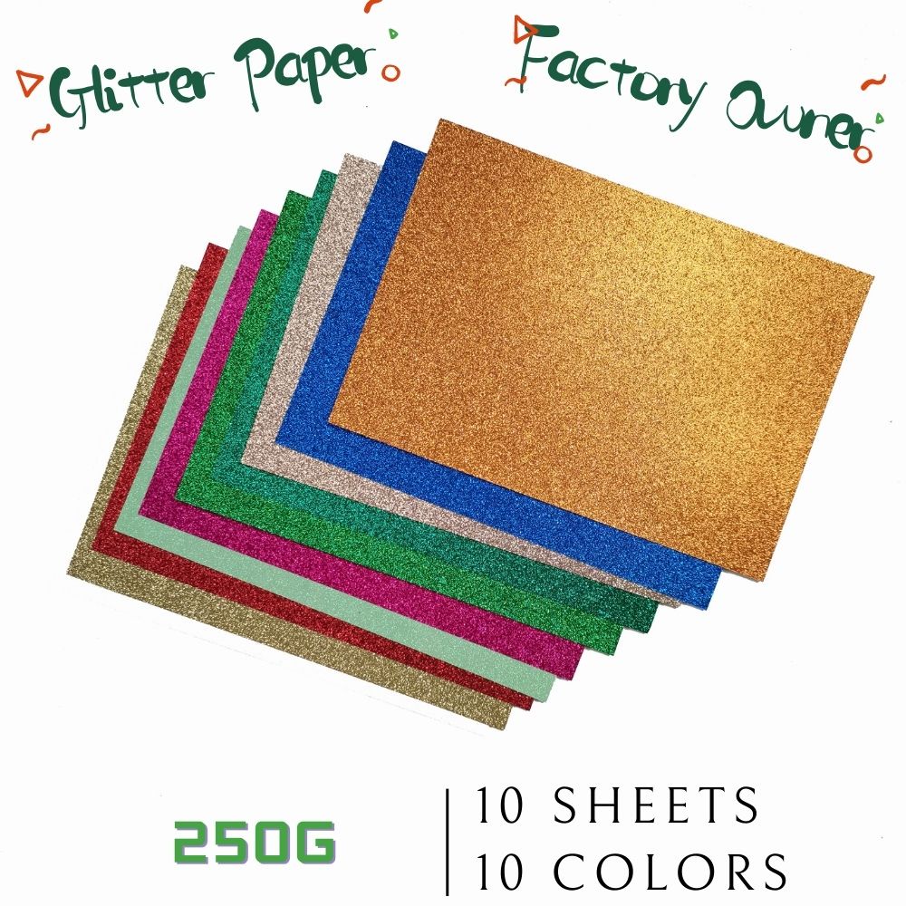 Multi Colors 10 Sheets/Pack A4 Tamanho 250GSM Flashcard Brilhante Papel ...