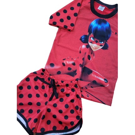 Pijama Infantil Curto Ladybug | Shopee Brasil