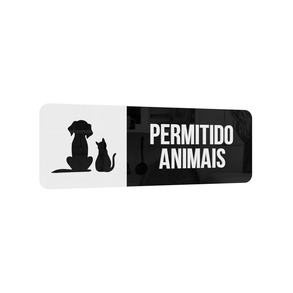 Placa Sinalizacao Acrilico Permitido Animais Shopping Loja Aeroporto ...