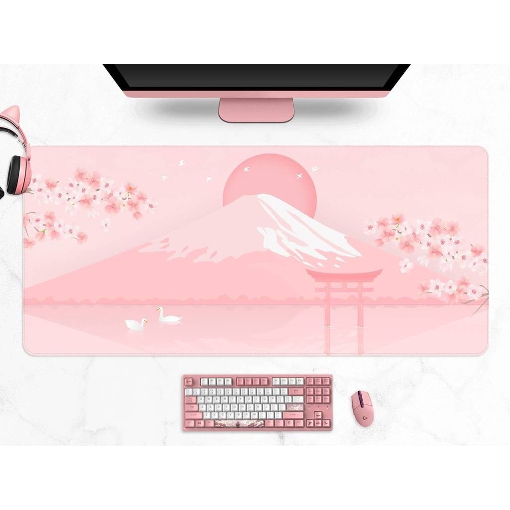 Tapete De Rato Japonês Pink Sakura Fuji Mouse Pad Gaming XL ...