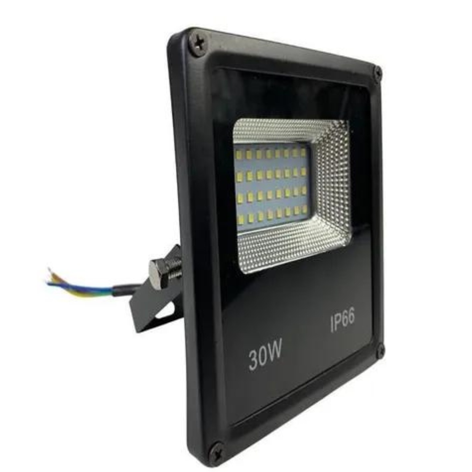 Refletor Holofote Led 30w Ip66 Bivolt Prova Dagua Preto | Shopee Brasil