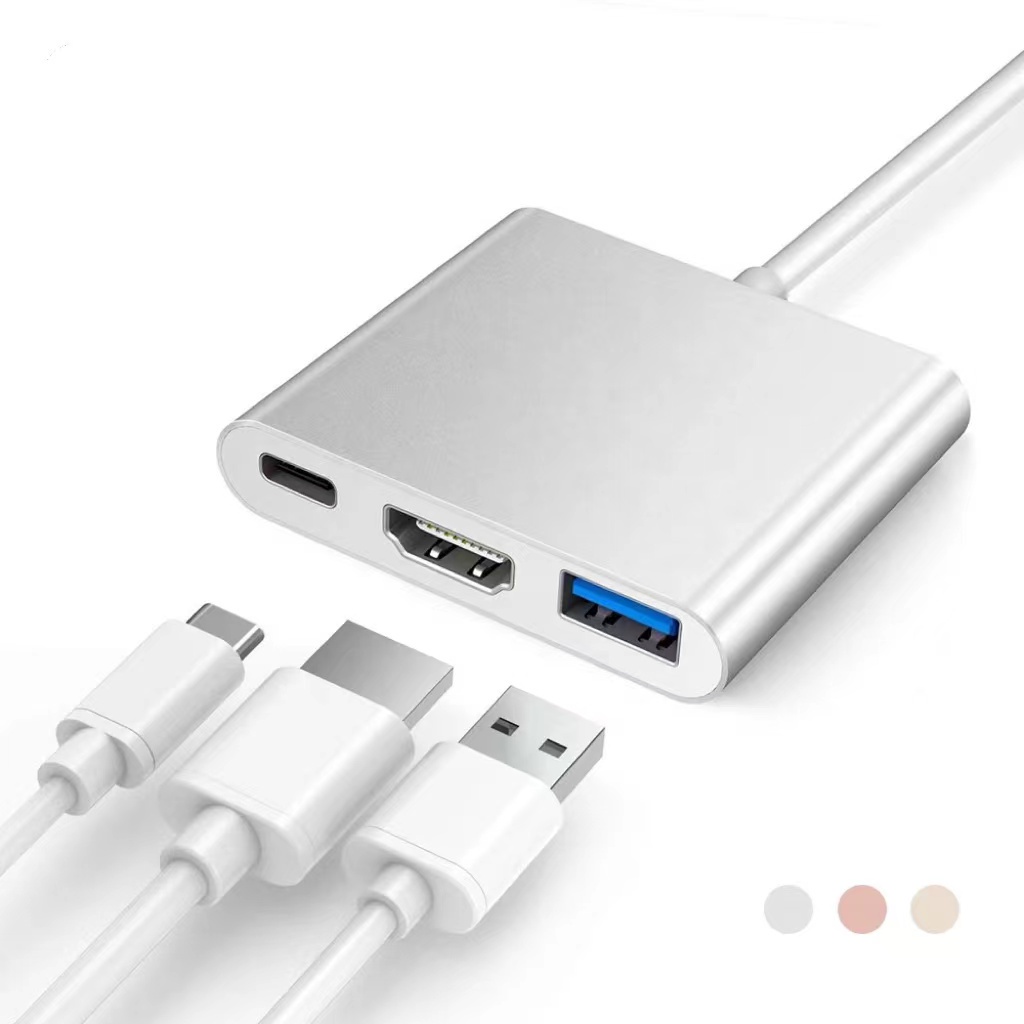 Adaptador Extensor Hdmi Tipo C 3 Em 1 Usb 3.0 Pd 4k Ultra Hd | Shopee ...