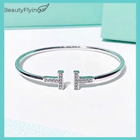 Tiffany Diamond Double T Bracelet | Shopee Brasil