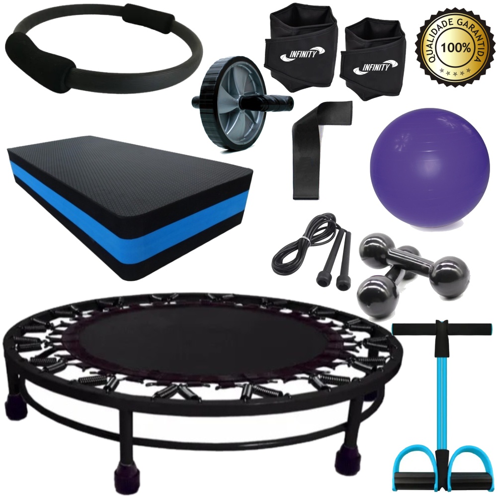 Kit Aeróbico Treino Em Casa Para Funcional - MINI JUMP + HALTER 3 KG ...