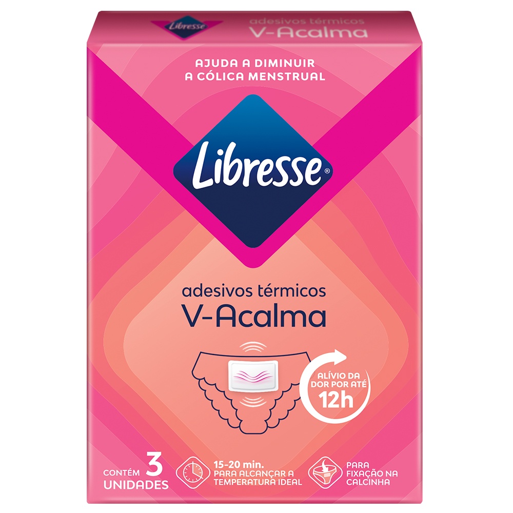 Adesivo Térmico para Cólica Menstrual Libresse V-Acalma 3un | Shopee Brasil