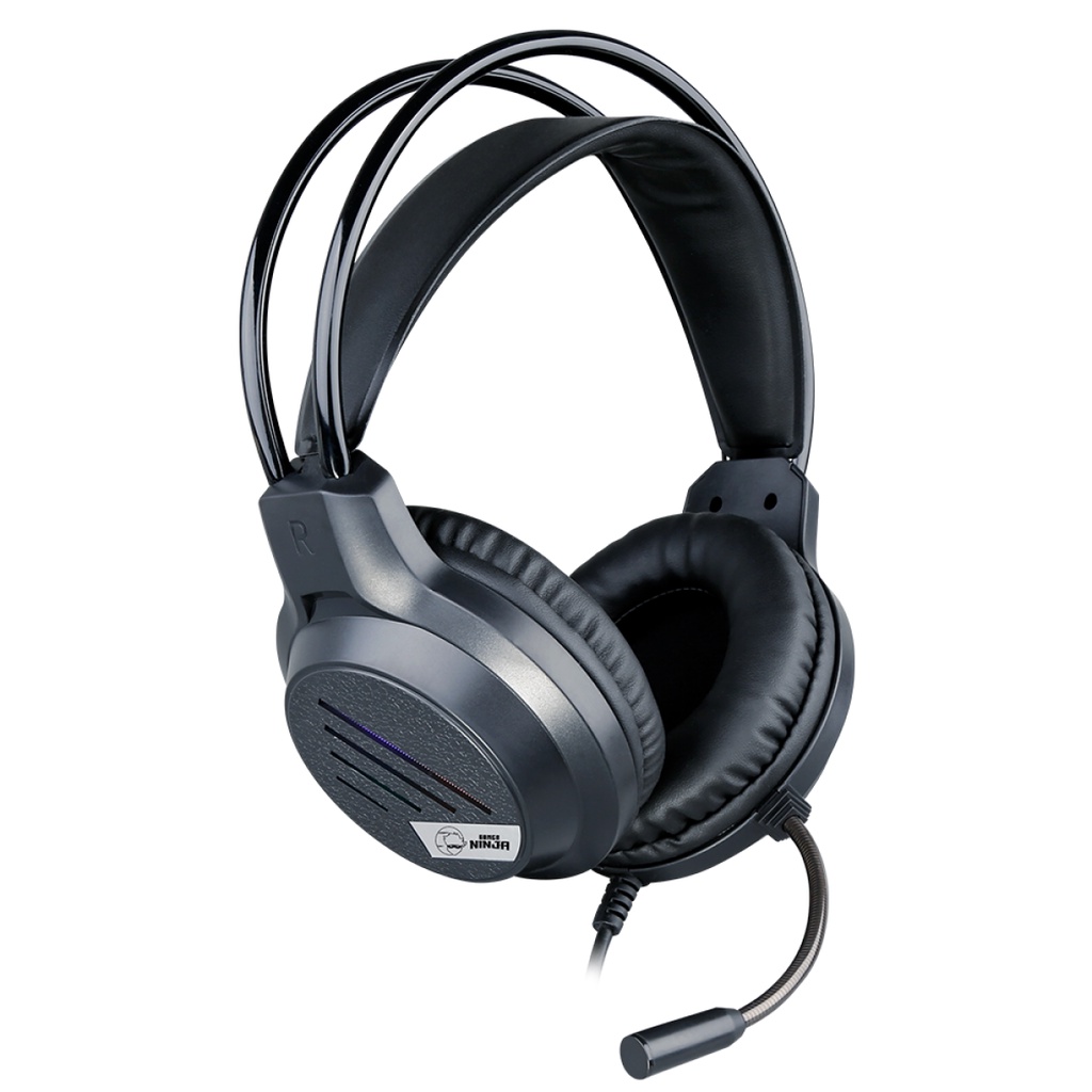 Headset Gamer Ninja Slice, 3.5mm + USB, PC, RGB, Drivers 50mm, Black ...