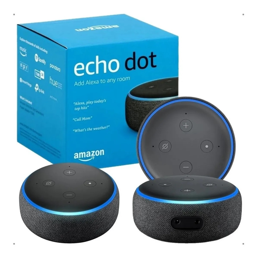 Alexa Echo Dot Amazon Smart Speaker Com Amazon 3° Geração - Envio ...