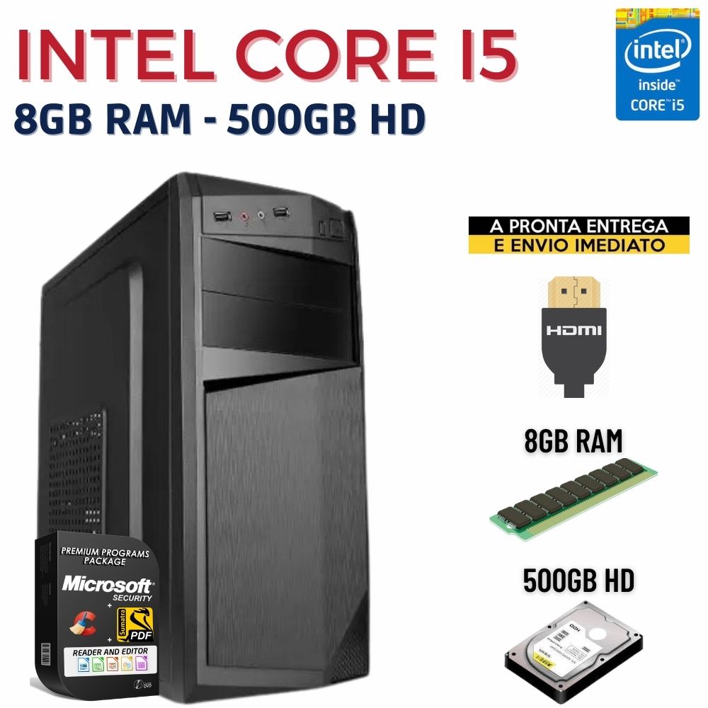 Computador Intel Core i5 8GB HD 500GB Cpu Hdmi Pc | Shopee Brasil