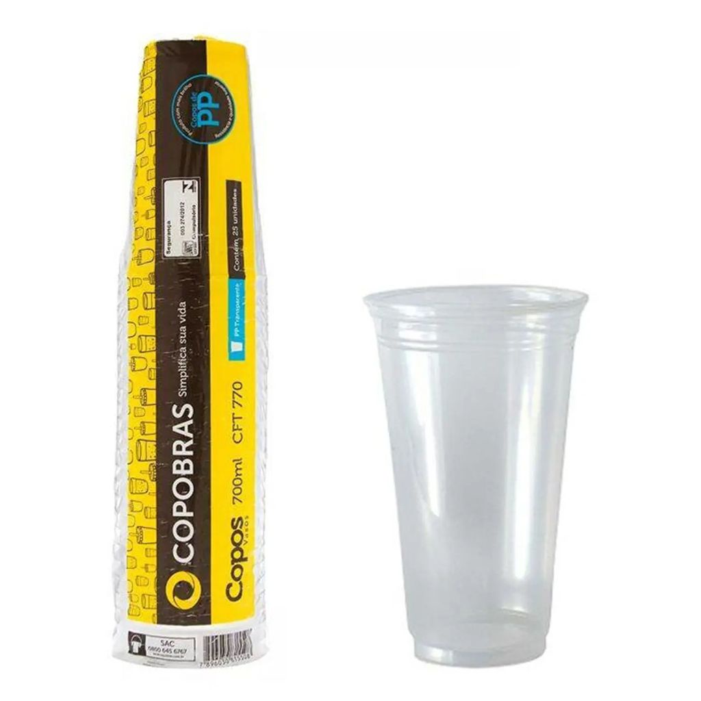 Copo Plástico PPT-550 Copobras 500ml Descartável (Pacote com 50 ...