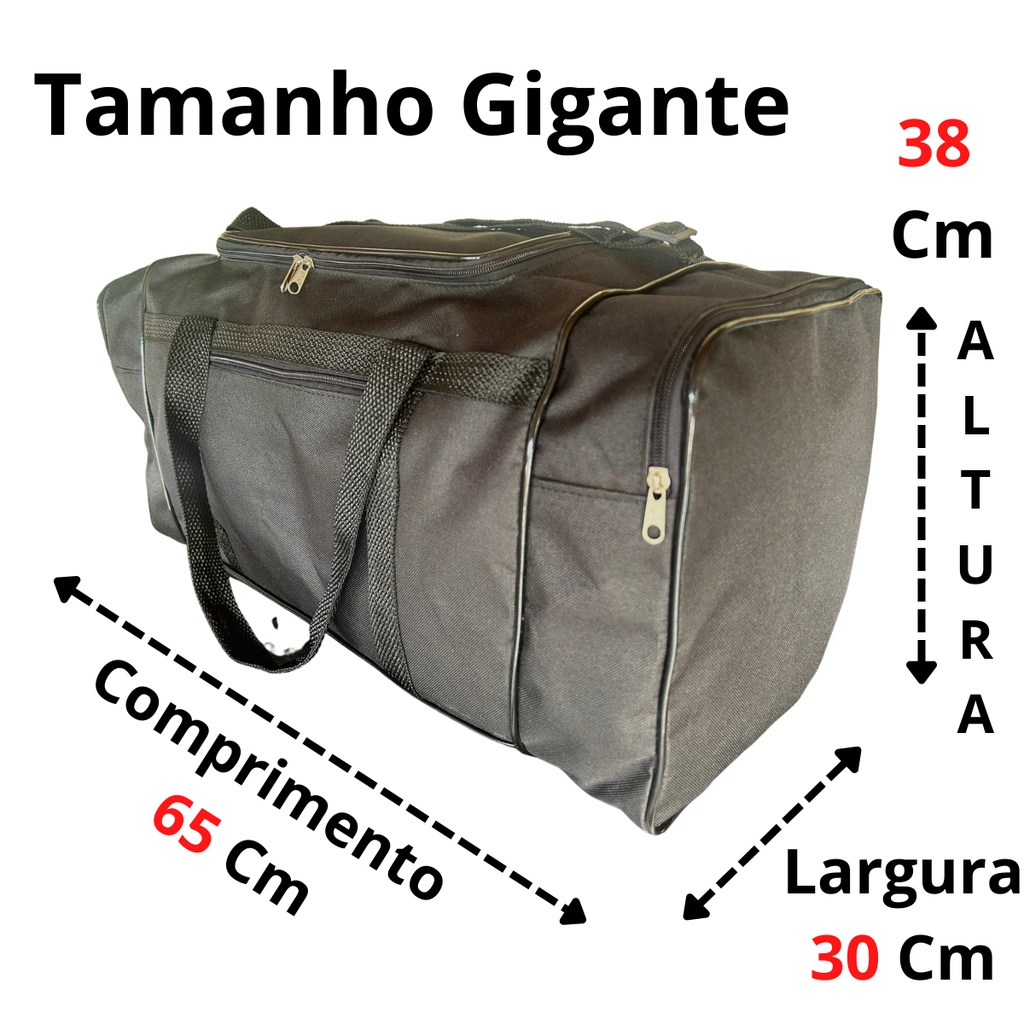 Sacola Bolsa Mala De Viagem Preta Extra GRANDE mala de mao alça ...