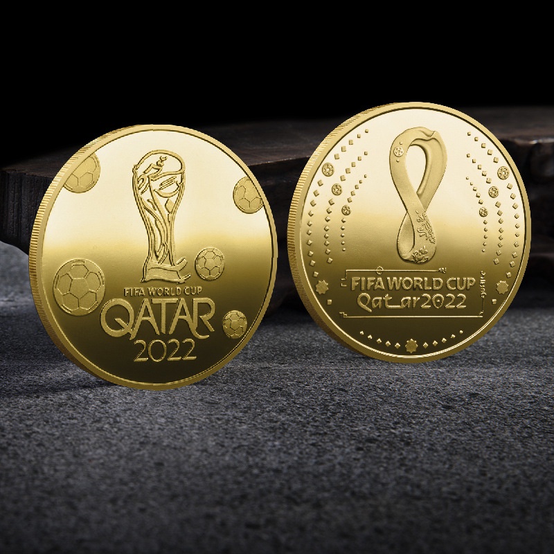 2022 Moeda Comemorativa Mundial Da Copa De Futebol/De Ouro | Shopee Brasil