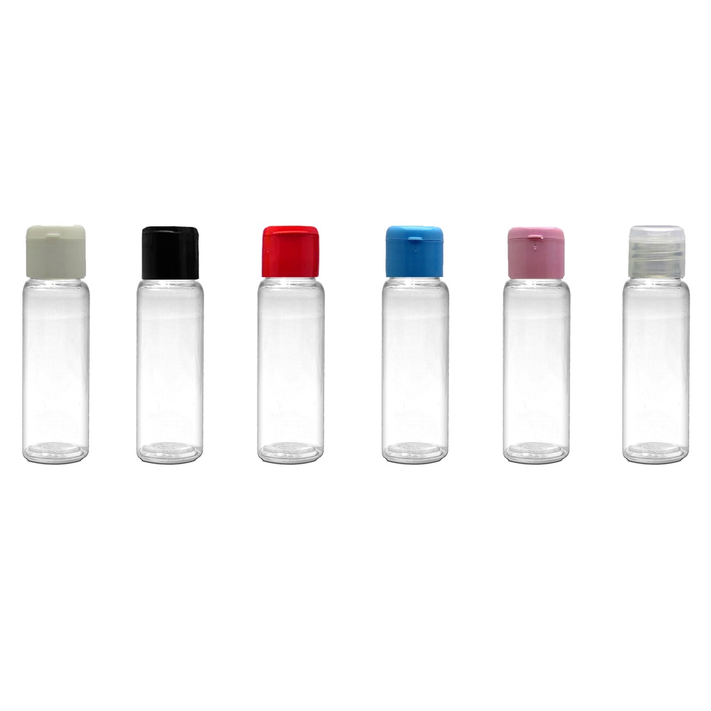 30 Frascos Plástico Pet 25 Ml redondo Tampa Flip Top para viagem sabonete líquido, álcool gel ...