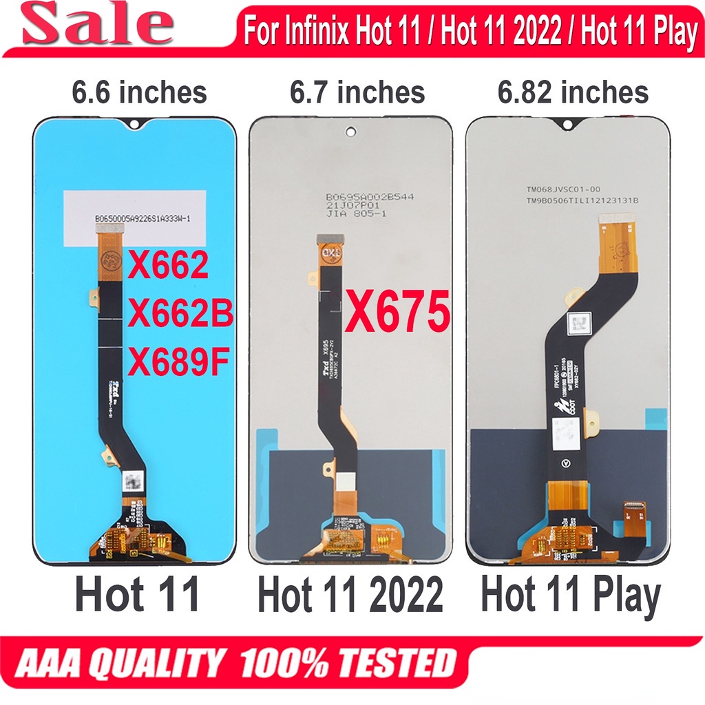 LCD Original Para Infinix Hot 11 11 2022 Play X675 X662 X662B X689F ...