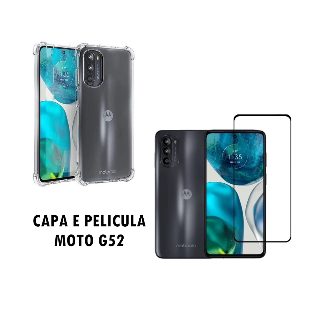 Capa Capinha Case Anti Impacto E Pelicula Vidro 3d 9d Compativel Moto