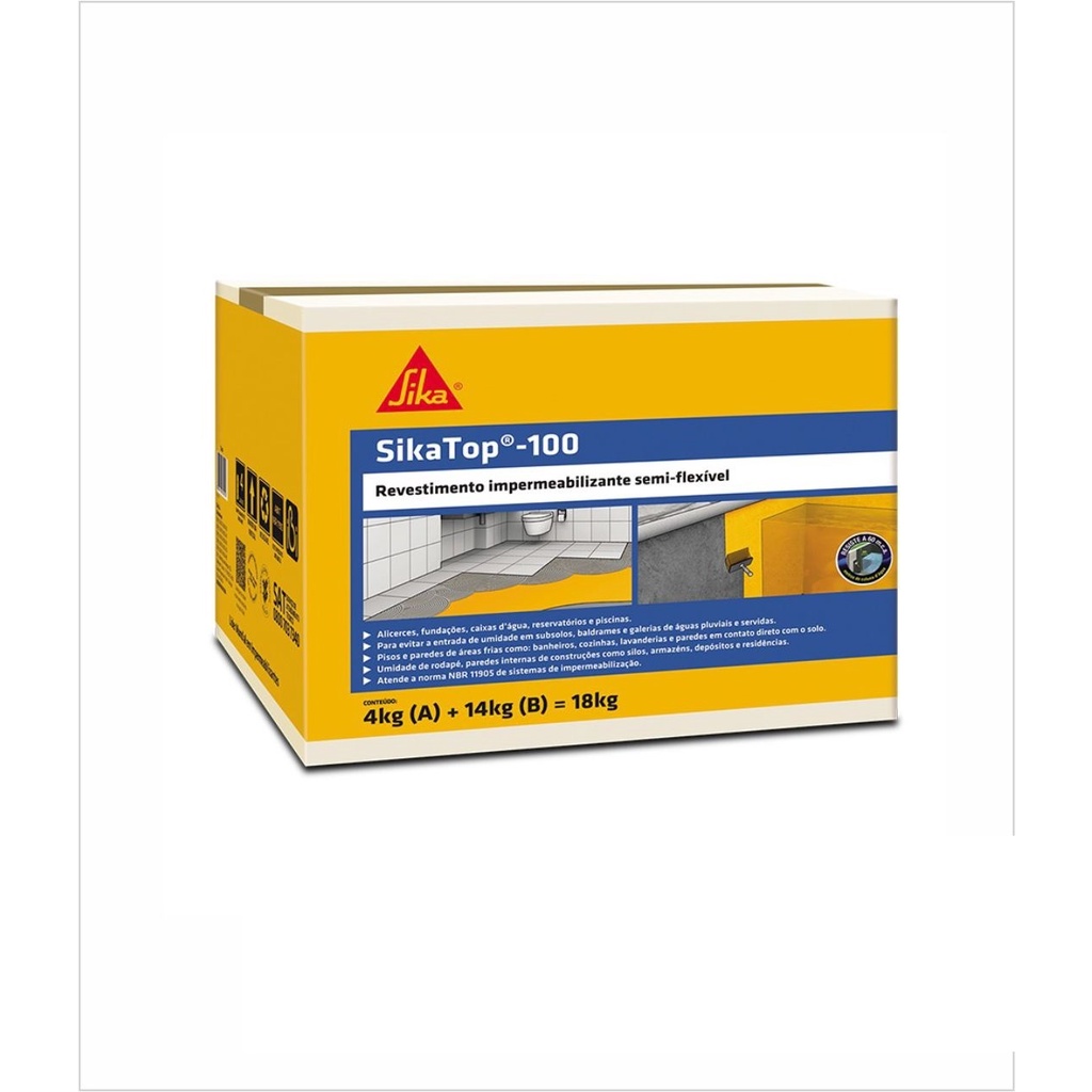 Sikatop 100 - Revestimento Impermeabilizante 18kg - Sika | Shopee Brasil