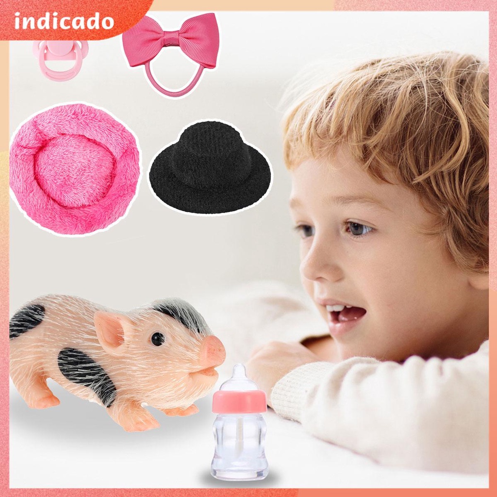 Reborn 4.7 Polegadas Silicone Porco Boneco Brinquedo Mini Macio ...