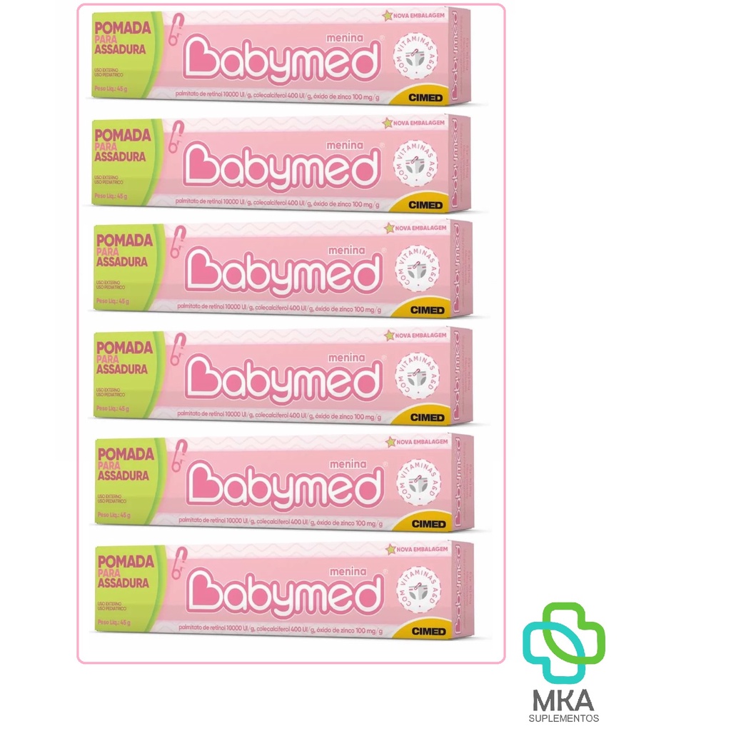 Kit 6 Babymed Rosa Pomada Para Assaduras 45g - Cimed | Shopee Brasil