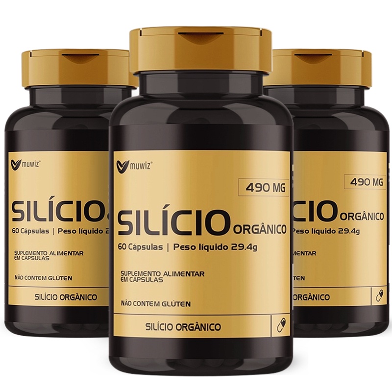 SILÍCIO ORGÂNICO VITAMINA SILICIO ORGANICO 60 CAPS MUWIZ KIT 3 | Shopee ...