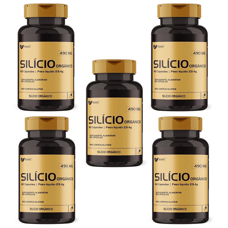 SILÍCIO ORGÂNICO VITAMINA SILICIO ORGANICO 60 CAPS MUWIZ KIT 5 | Shopee ...