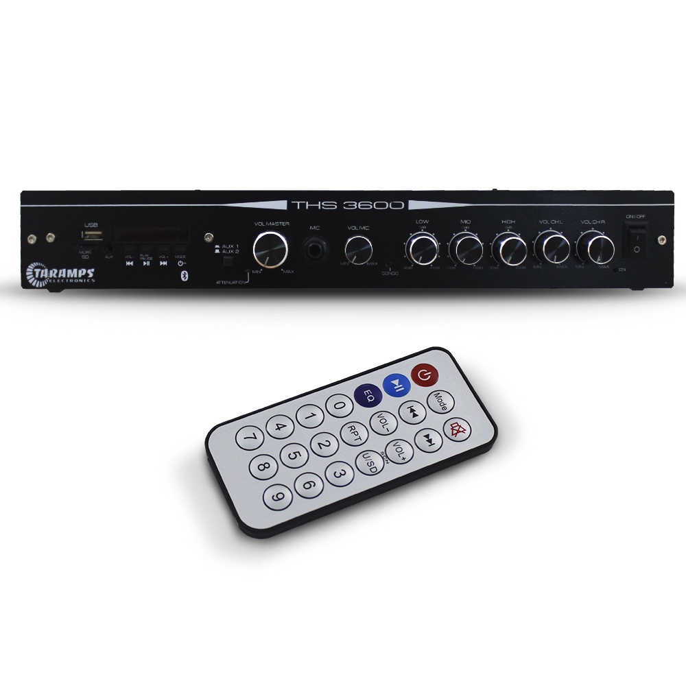 Receiver Amplificador Taramps 120 Rms THS 3600 Bluetooth Auxiliar Usb ...