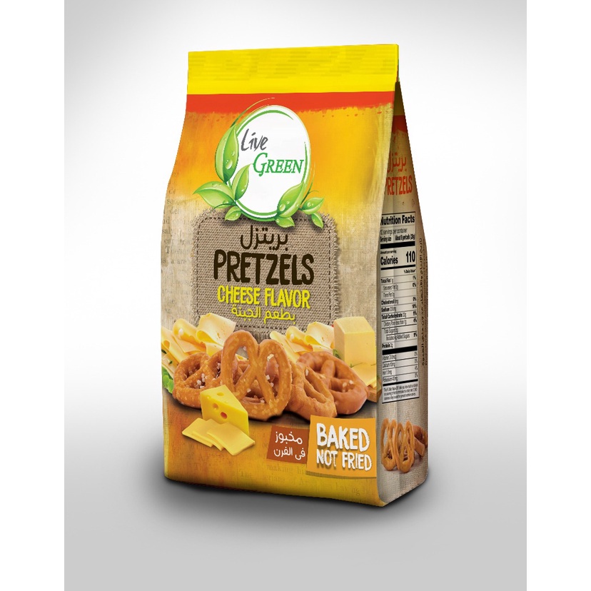 Pretzels Live Green - Cheese Flavor Queijo 180g | Shopee Brasil