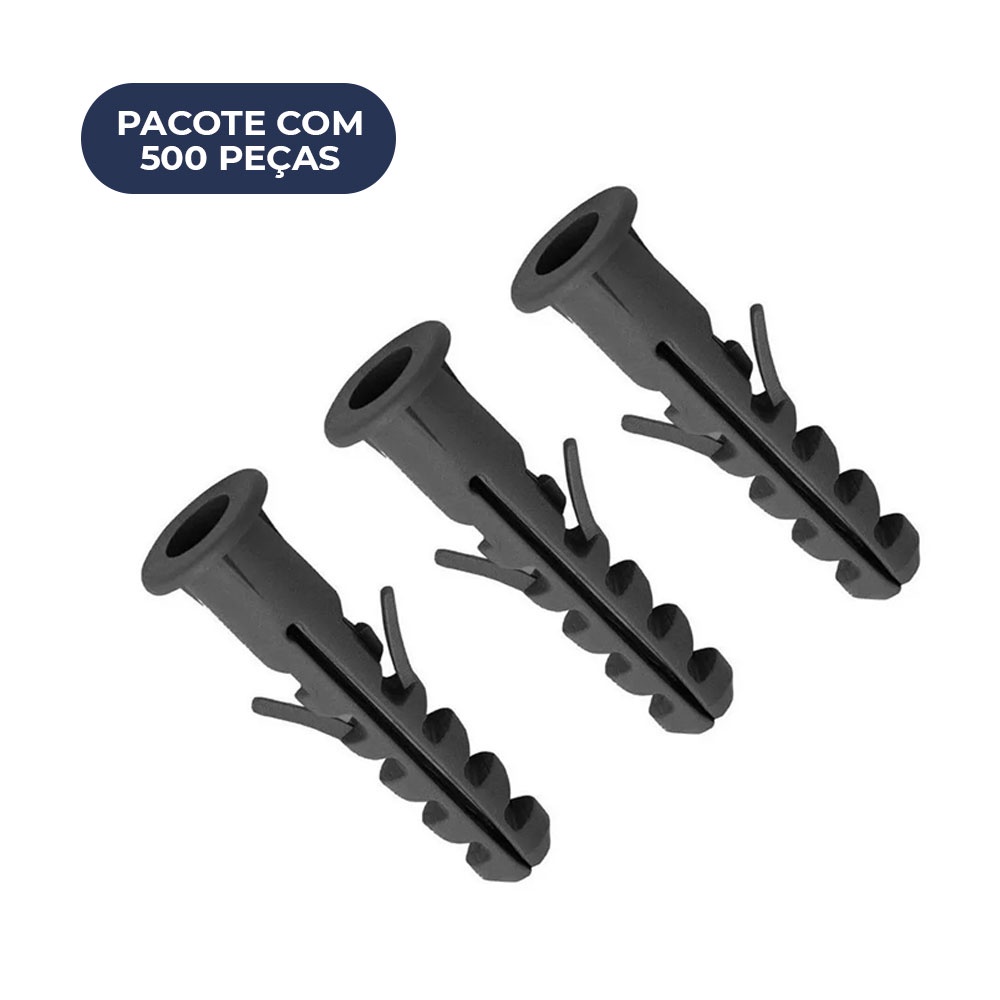 Bucha 8mm Com Anel Aba Plástica Pacote Com 500 Peças | Shopee Brasil
