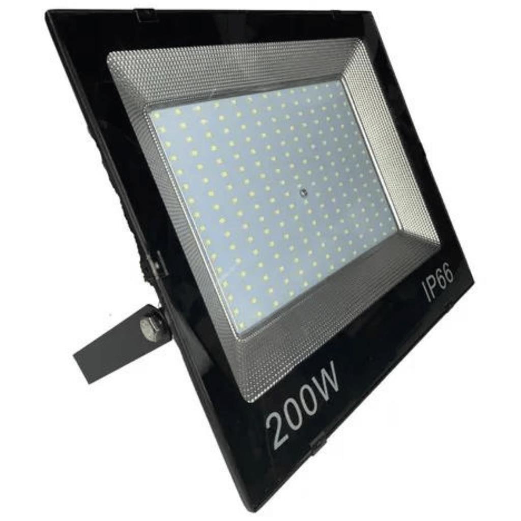 Refletor Holofote Led 200w Ip66 Bivolt Prova Dagua Preto | Shopee Brasil