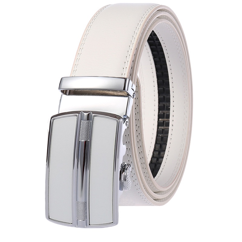 Cinto De Couro Branco Social Para Homens Designer Luxo Cintos De Fivela ...