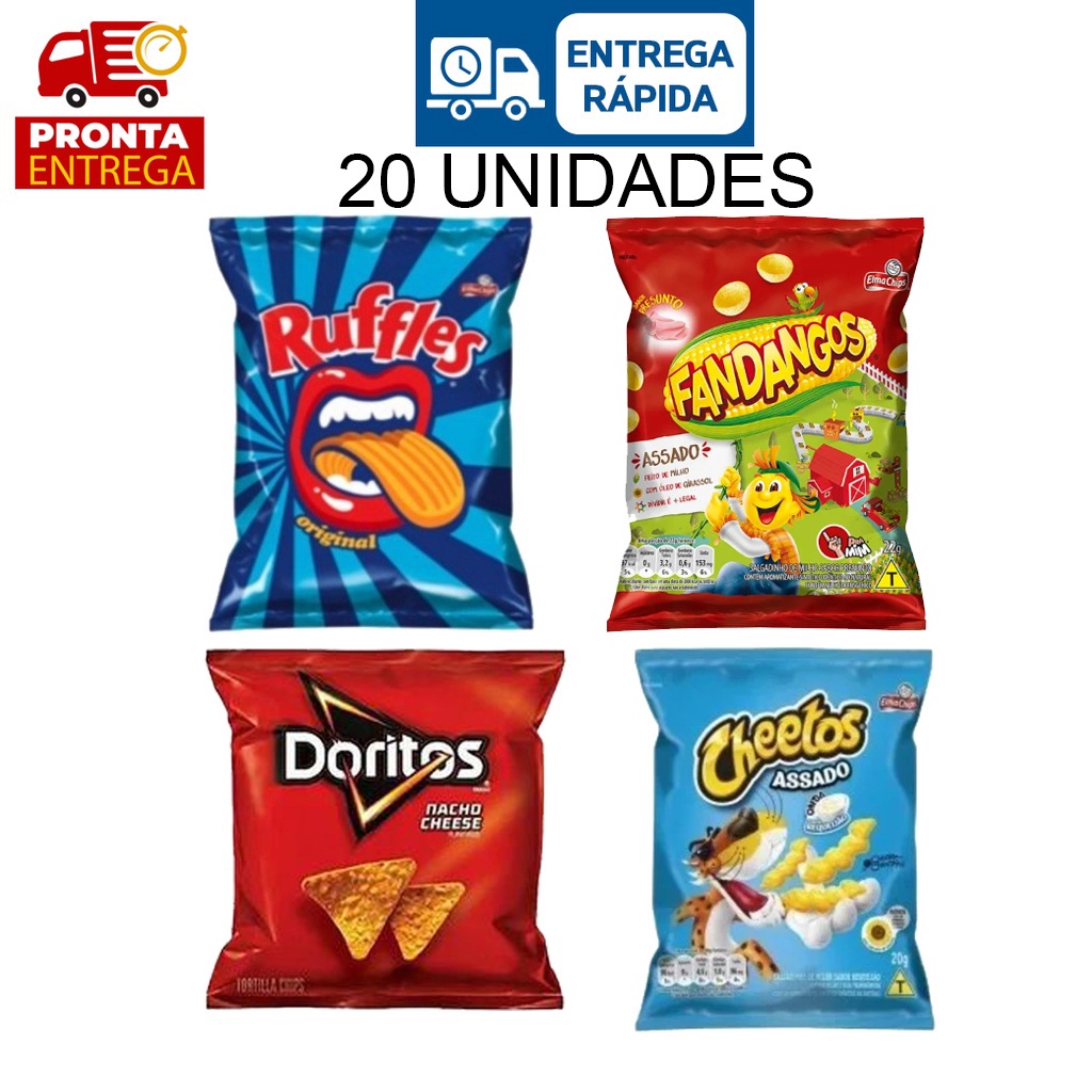 Kit 20 Doritos Salgadinho Elma Chips | Shopee Brasil