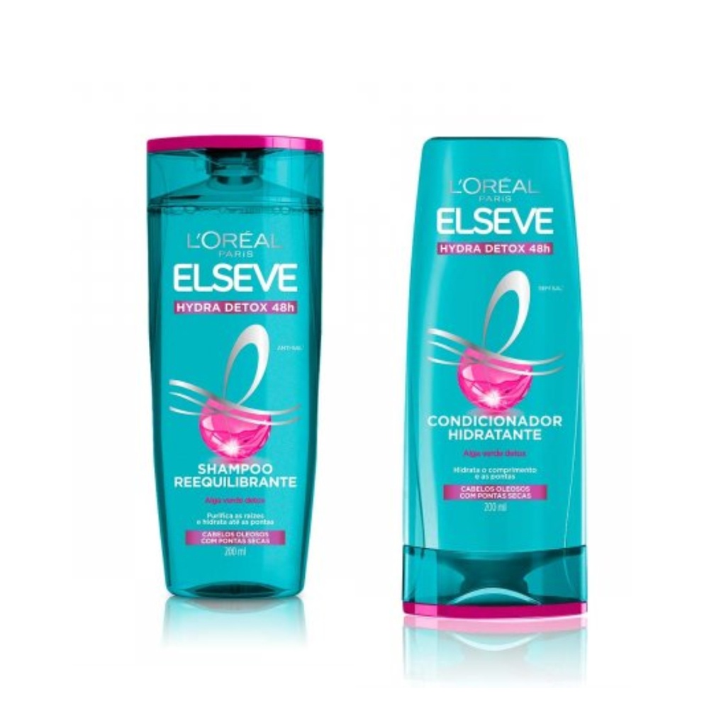 Kit Elseve Hydra Detox 48h Shampoo + Condicionador 200ml | Shopee Brasil
