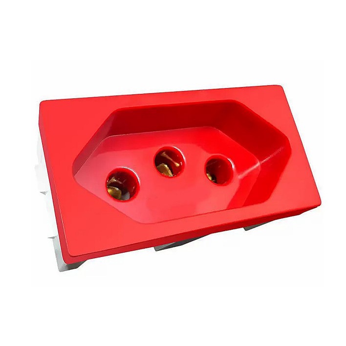 Modulo Tomada 20A Vermelho - Blux Recta Gloss | Shopee Brasil