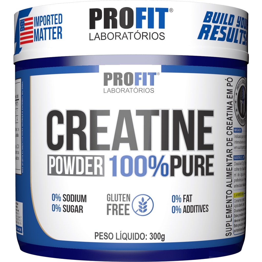 Creatine Powder 100% Pure 300g Profit Labs | Shopee Brasil