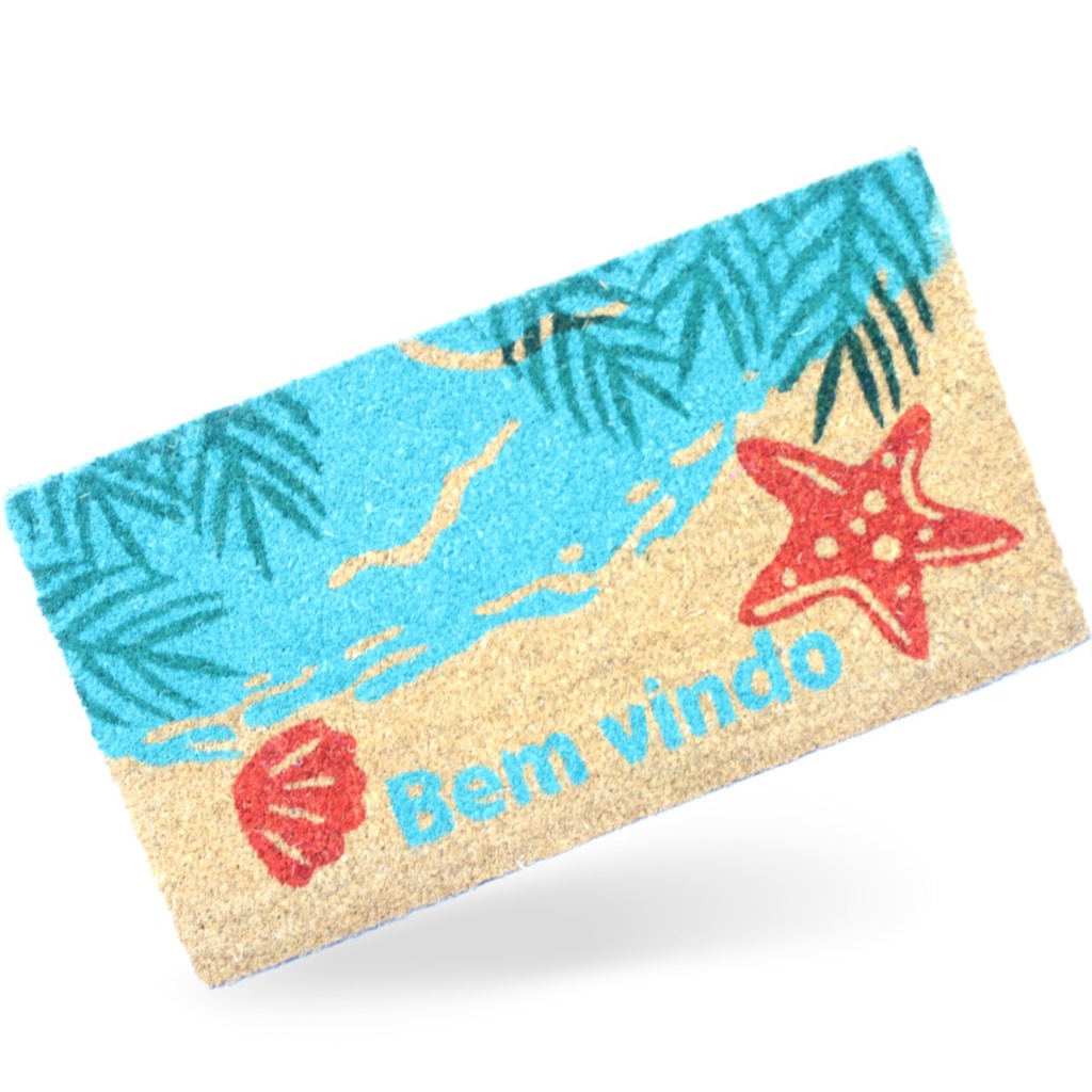 Capacho estampa do mar de fibra de coco 60x33 cm | Shopee Brasil